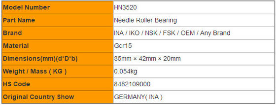 Full Complement HN2020 HN2820 HN3520 Bantalan Rol Jarum dengan Cangkir ...